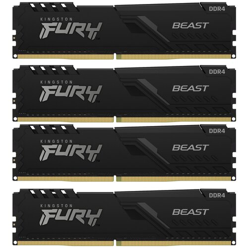 Kingston Модуль памяти DRAM 32GB 3600MHz DDR4 CL17 DIMM Kit 4x8Gb FURY Beast Black KF436C17BBK4 32