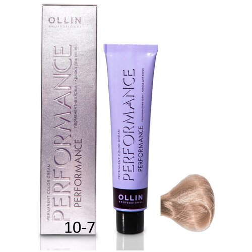 OLLIN Professional Performance перманентная крем-краска для волос, 10/7 светлый блондин коричневый, 60 мл