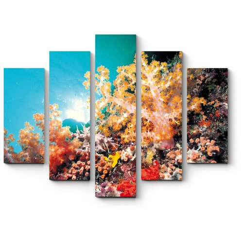 Модульная картина Яркий коралловый мир 135x108