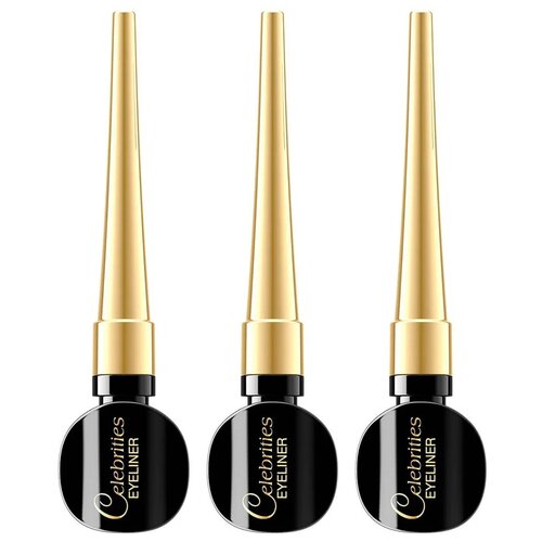 Eveline Cosmetics Подводка для глаз Celebrities Eyeliner 3шт, оттенок черный
