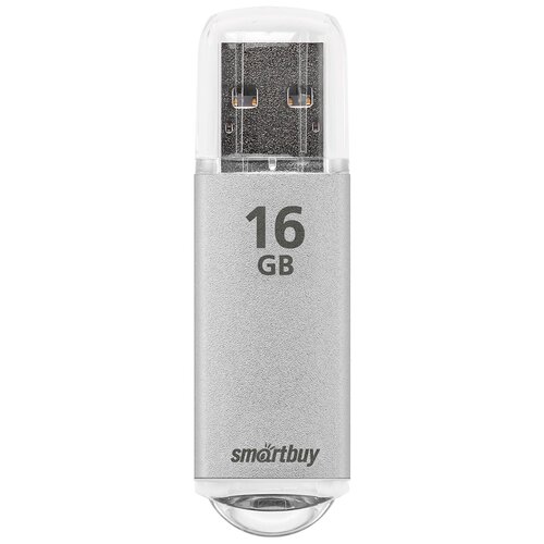 Флешка SmartBuy V-Cut USB 2.0 16 ГБ, 1 шт., серебристый