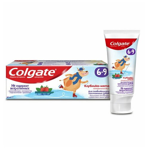 Зубная паста Colgate клубника-мята с фторидом 6-9 лет 60 мл (2 шт)