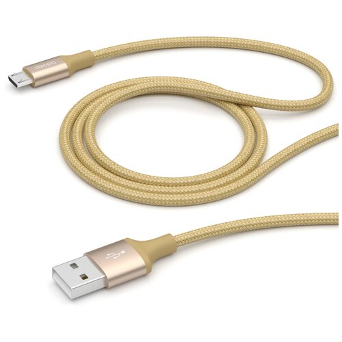 Дата-кабель Deppa USB - micro USB, алюминий/нейлон, 1.2м, золото