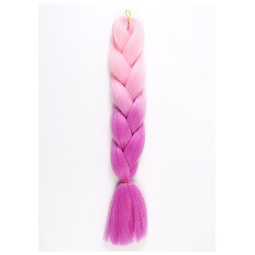 ZUMBA Канекалон двухцветный, гофрированный, 60 см, 100 гр, цвет светло-розовый/светло-фиолетовый(#BY39) (1 шт.)