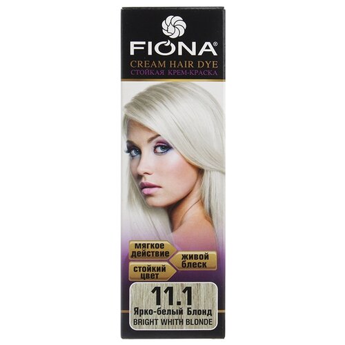 Fiona стойкая крем-краска для волос, 11.1 ярко белый блонд, 100 мл