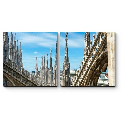 Модульная картина Мраморные скульптуры Миланского собора120x60