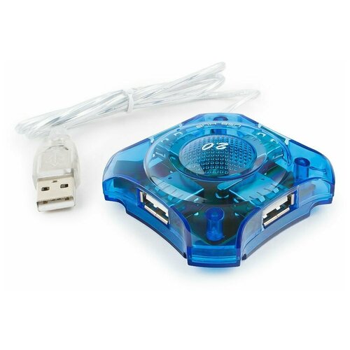 USB-концентратор  Gembird UHB-C224, разъемов: 4, 80 см, синий