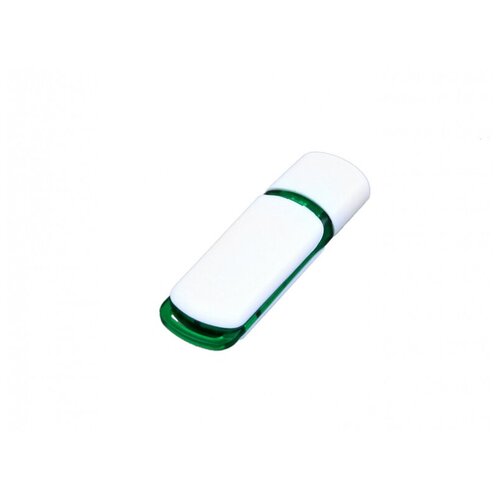 Промо флешка пластиковая с цветными вставками (16 Гб / GB USB 2.0 Зеленый/Green 003 PL049)