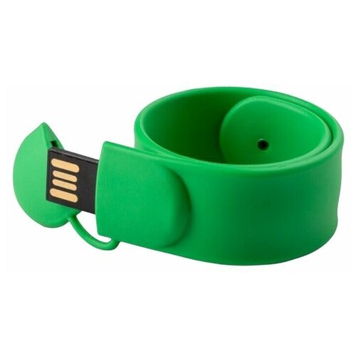 Подарочная флешка slap-браслет зеленый 4GB