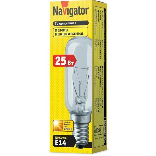 Лампа накаливания для холодильников Navigator 61 205 NI-T25L, 25Вт, цоколь Е14, 1 шт.