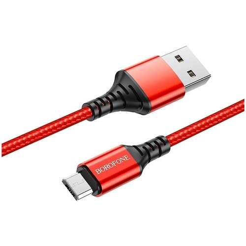 Кабель USB, micro USB, Borofone BX54 Ultra bright, 100 см, красный