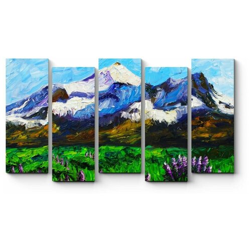 Модульная картина Горы, нарисованные маслом 160x92