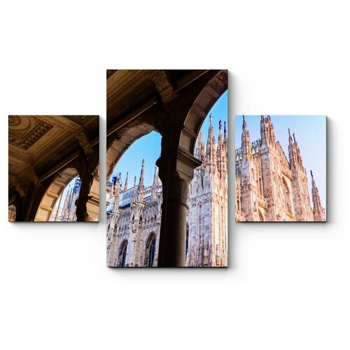 Модульная картина Миланский собор с необычного ракурса80x52