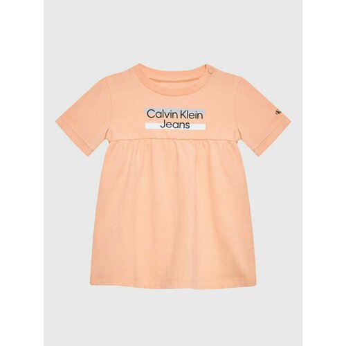 Платье Calvin Klein Jeans, размер 80 [MET], оранжевый