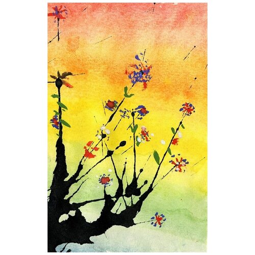 Постер на холсте Полевые цветы (Wildflowers) №2 50см. x 78см.