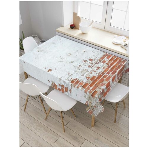 Скатерть прямоугольная JoyArty на кухонный стол "Потрепанная стенка" из оксфорда, 120x145 см