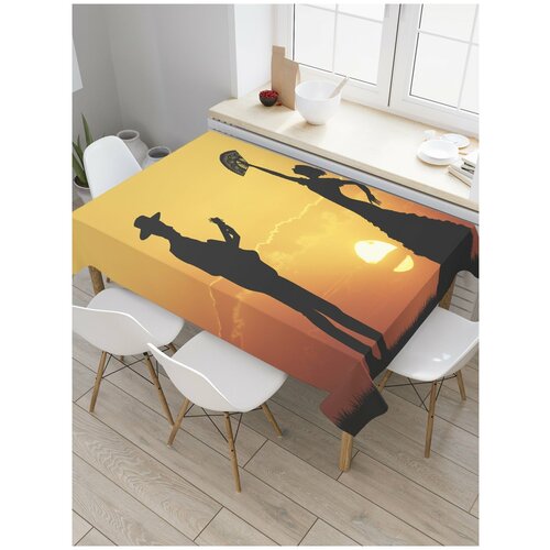 Скатерть прямоугольная JoyArty на кухонный стол "Танец с веером" из оксфорда, 120x145 см