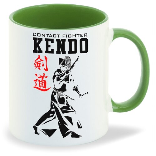 Кружка зеленый CoolPodarok Contact fighter kendo (Кендо)