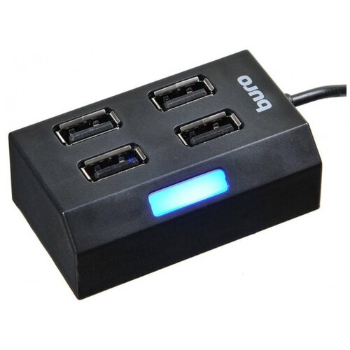 USB-концентратор Buro BU-HUB4-U2.0, разъемов: 4 чёрный