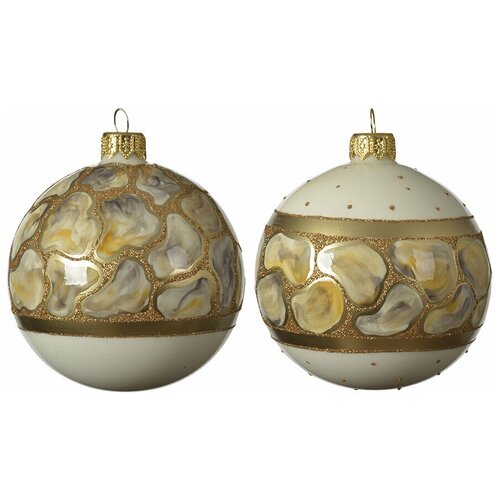Kaemingk Набор стеклянных шаров Palazzo Marble 8 см, 6 шт *