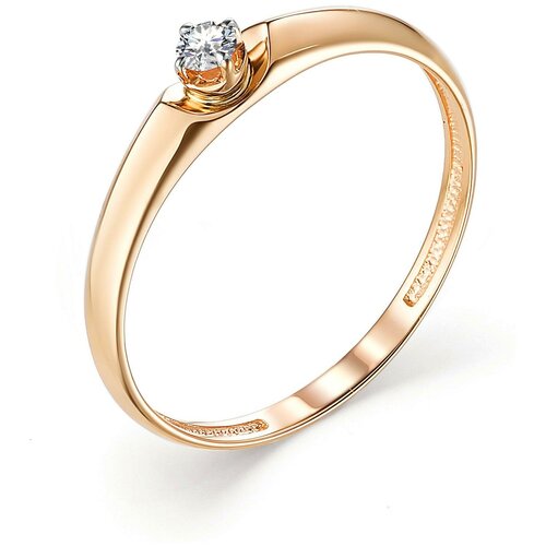 Кольцо помолвочное АЛЬКОР, красное золото, 585 проба, бриллиант, размер 17.5