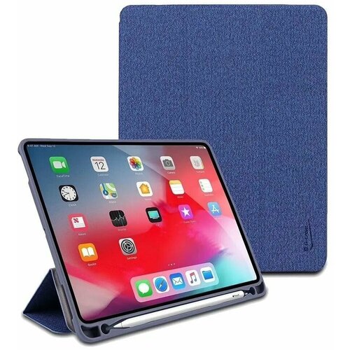 Чехол G-Case iPad Pro 11" 2018 (1 Gen) с держателем для Apple Pencil тройное сложение синий Denim Roadster Plus