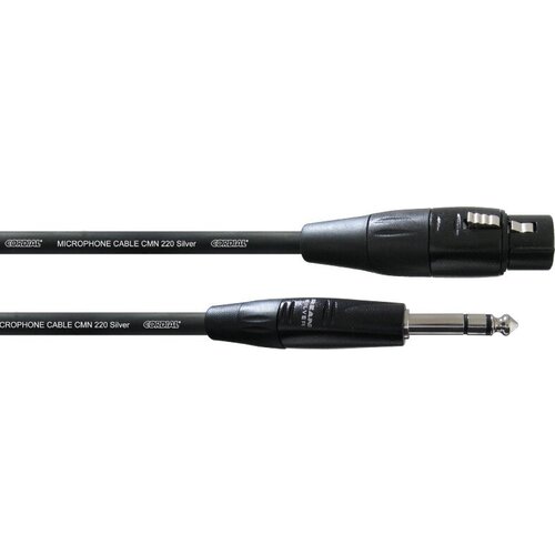 Cordial CIM 1,5 FV инструментальный кабель XLR F/джек стерео 6,3 мм M, 1,5 м, черный