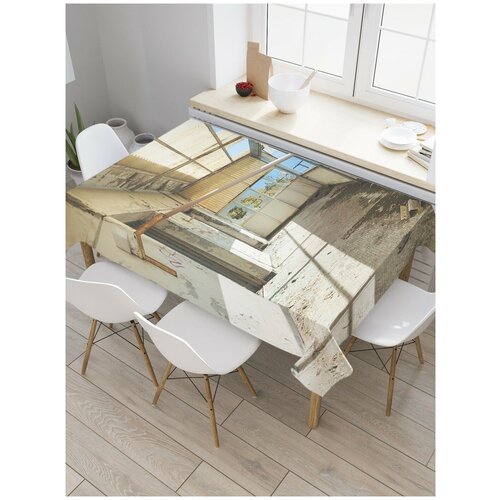Скатерть прямоугольная JoyArty на кухонный стол "Старая терраса" из оксфорда, 120x145 см