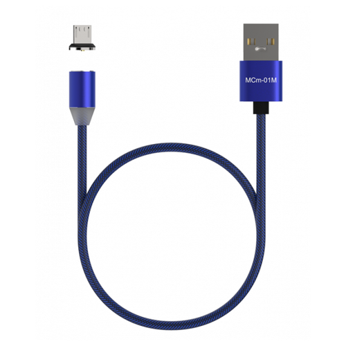 Кабель магнитный MAXVI microUSB 1m 2A MCm-01M Blue