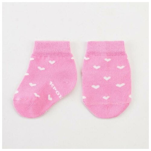 Носки детские Крошка Я «Сердечки», цвет розовый, 8-10 см , 1 шт.