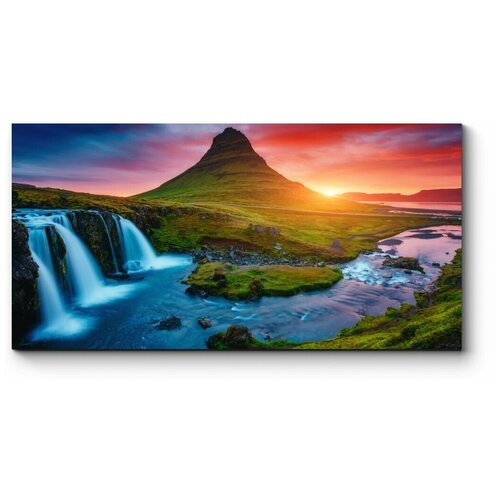 Модульная картина Красочный рассвет, Исландия 90x45