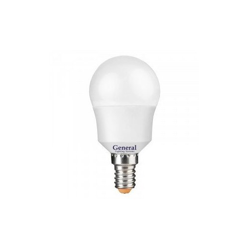 Светодиодная LED лампа General шар P45 E14 8W 4500K 4K 45x80 пластик/алюмин. 641000 (упаковка 12 штук)