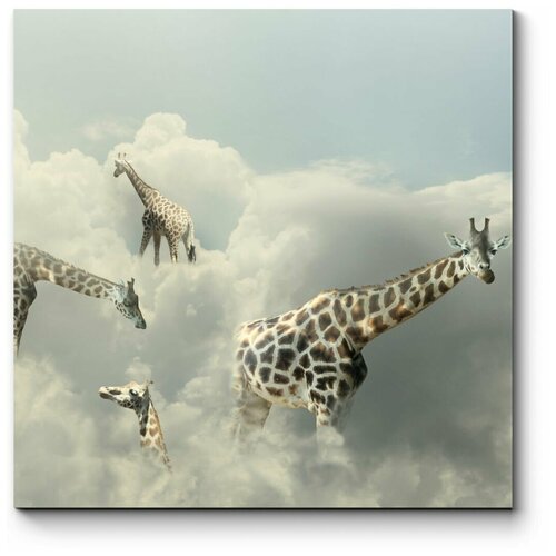Модульная картина Жирафы в облаках20x20