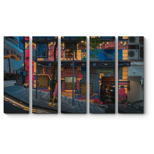 Модульная картина Уютный магазинчик в Гонконге 90x54