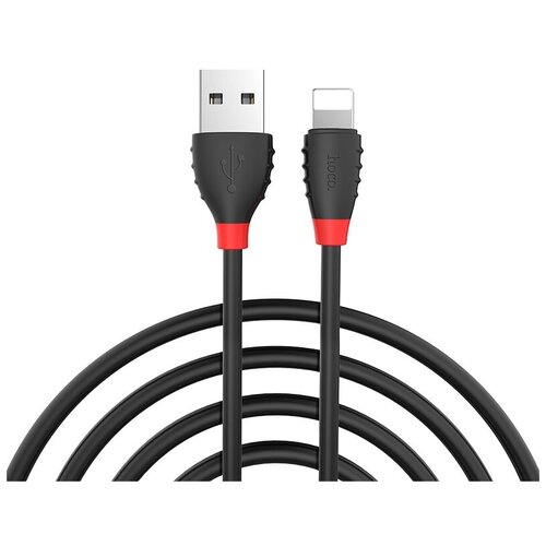 Кабель USB - Apple 8 pin HOCO X27 Excellent, 1.2 м, круглый, 2.4 A, силикон, чёрный