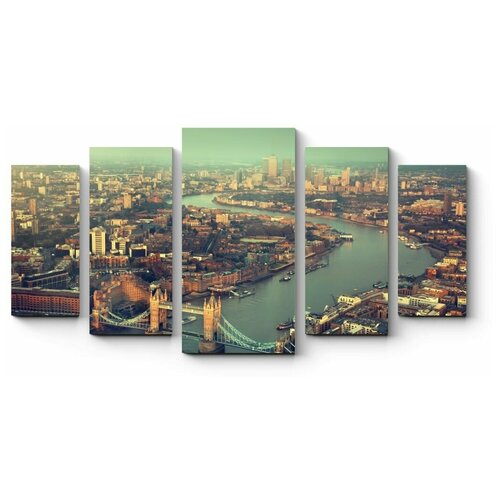 Модульная картина Величественная Темза с высоты птичьего полета, Лондон 200x110