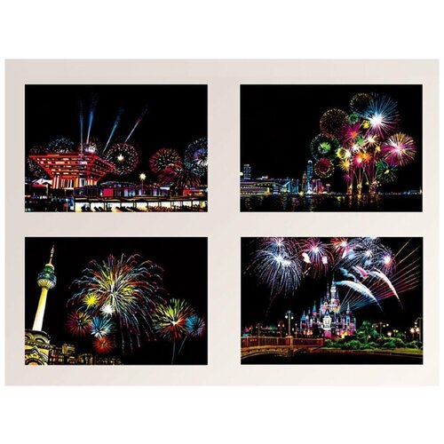 Скретч-картина Raduga Fireworks postcards 20х15 см