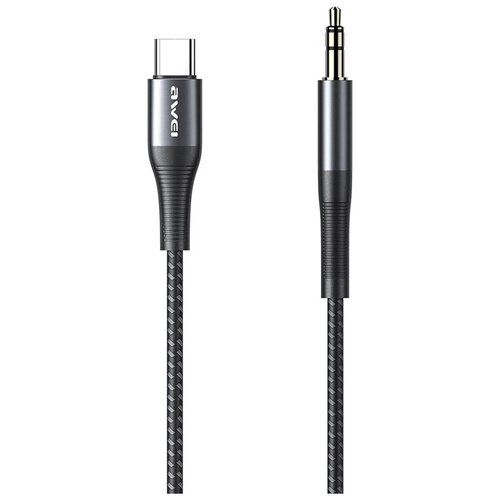 AWEI CL-116T аудио кабель Type-C to AUX 3.5 mm, 1 м, Черный