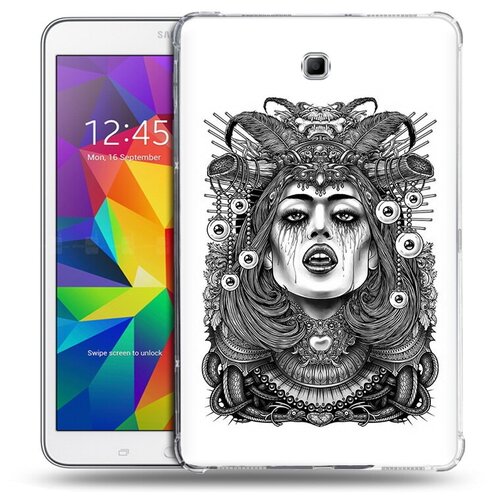Чехол задняя-панель-накладка-бампер MyPads портрет девушки черно белый для Samsung Galaxy Tab A 8.0 SM-T355/T351/T355/350 противоударный