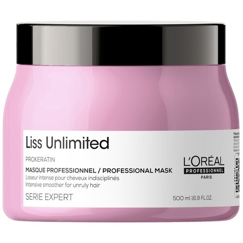 L'Oreal Professionnel Liss Unlimited маска для непослушных и вьющихся волос, 500 мл, банка