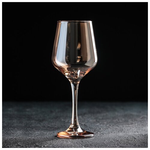 Бокал стеклянный для вина «Кьянти», 400 мл, 8,5×22 см, цвет золотой