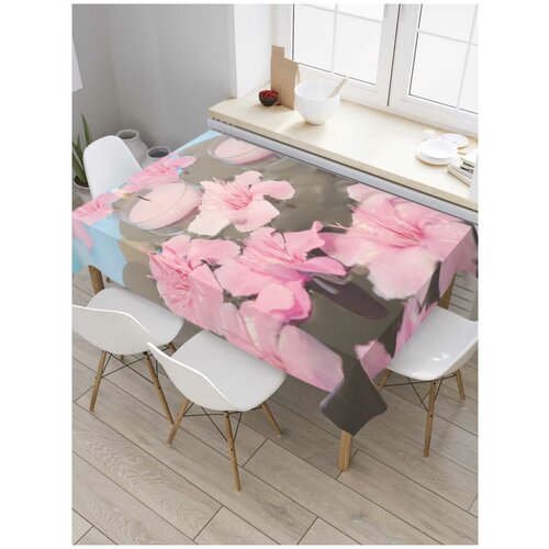 Скатерть прямоугольная JoyArty на кухонный стол "Романтический пруд" из оксфорда, 120x145 см