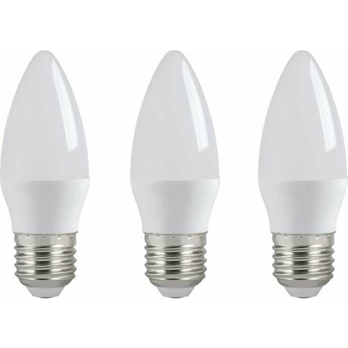 Светодиодная лампа IEK ECO 5W эквивалент 40W 3000K 450Лм Е27 свеча (комплект из 3 шт)