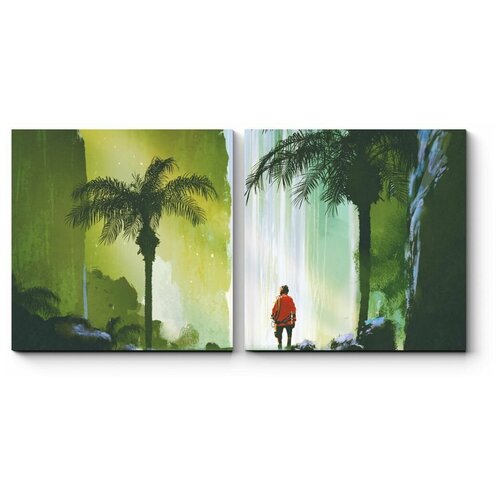 Модульная картина Тропический водопад50x25