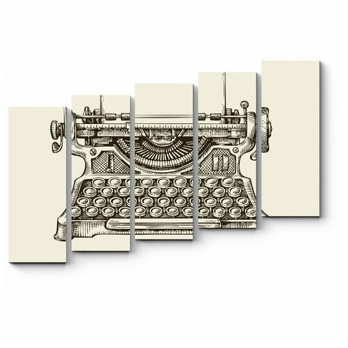 Модульная картина Винтажная печатная машинка 100x70