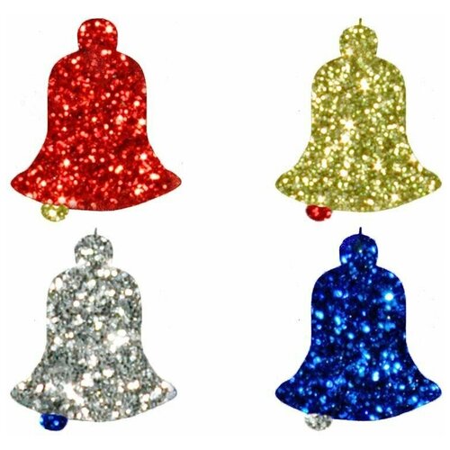 Елочное украшение колокольчик двухцветный с блестками, пеноплекс, 25 см, Морозко