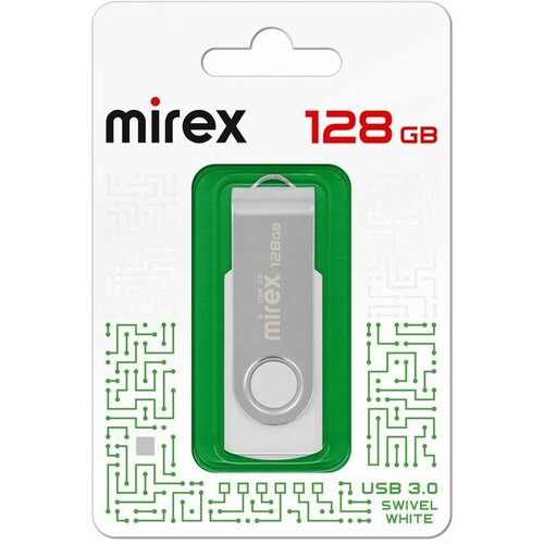 Флешка USB 3.0 Flash Drive MIREX SWIVEL WHITE 128GB