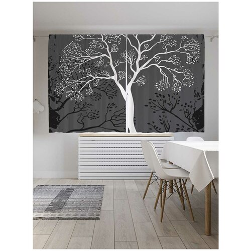 Классические шторы JoyArty "Дерево фантом", серия Oxford DeLux, 2 полотна 145x180 см