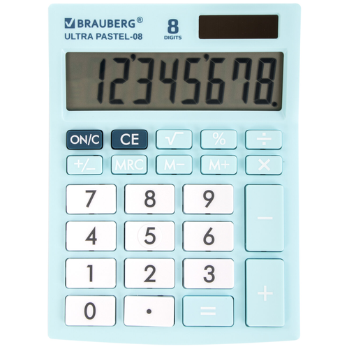 Калькулятор настольный BRAUBERG ULTRA PASTEL-08, голубой, 4 шт.