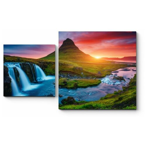 Модульная картина Красочный рассвет, Исландия 120x72